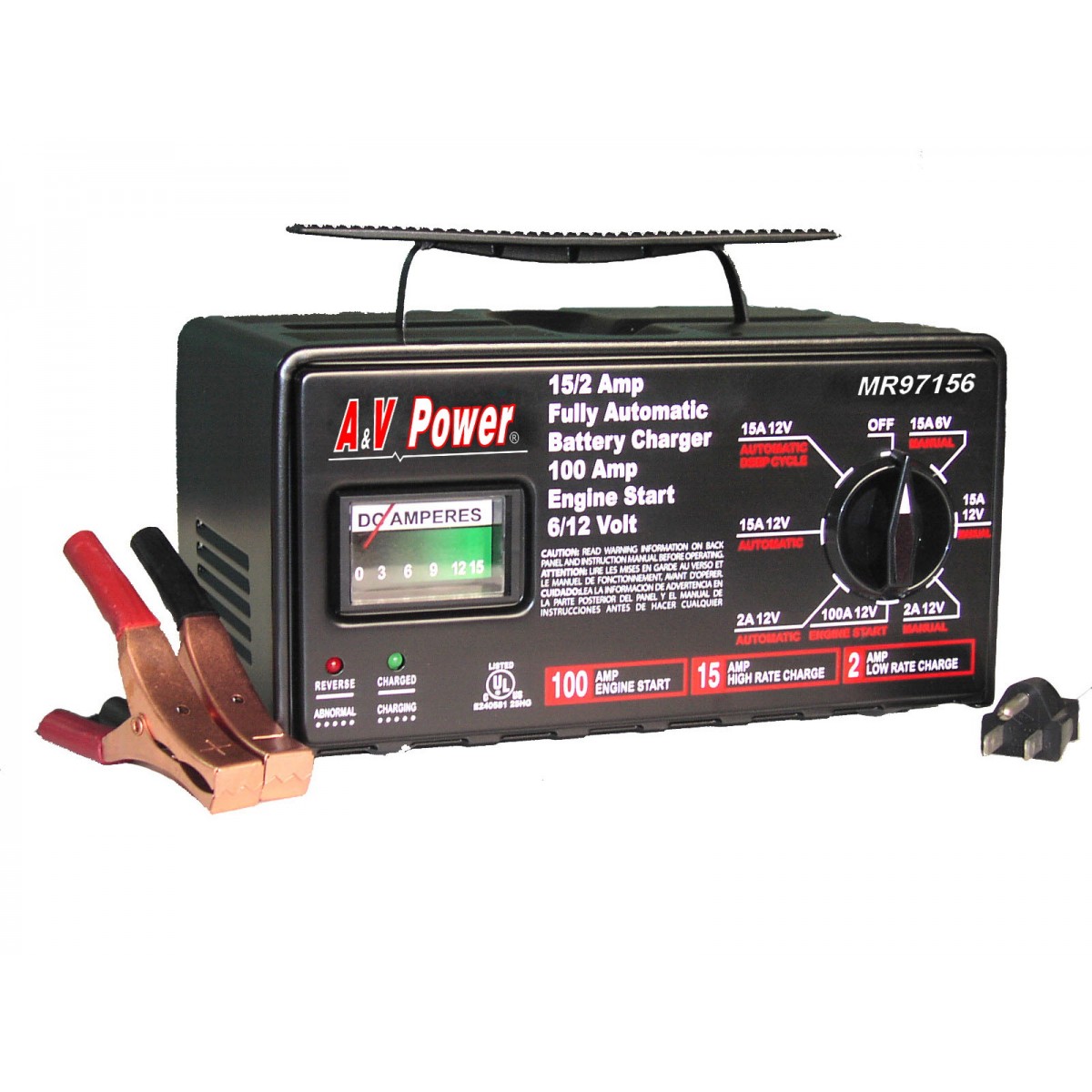 6/12V 15A Auto Bench Charger - MR Series Traditional Charger- A&V Power ...